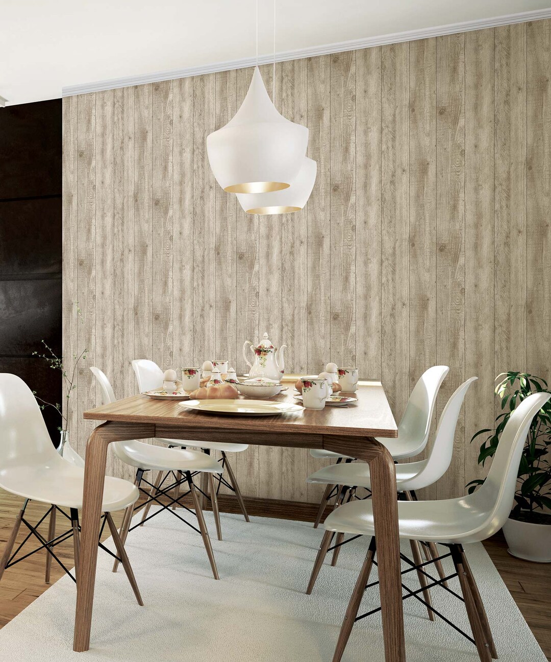 Buy Excel 85084-1 Vinyl with Paper Back Grey Wood Finish Wallpaper for ...